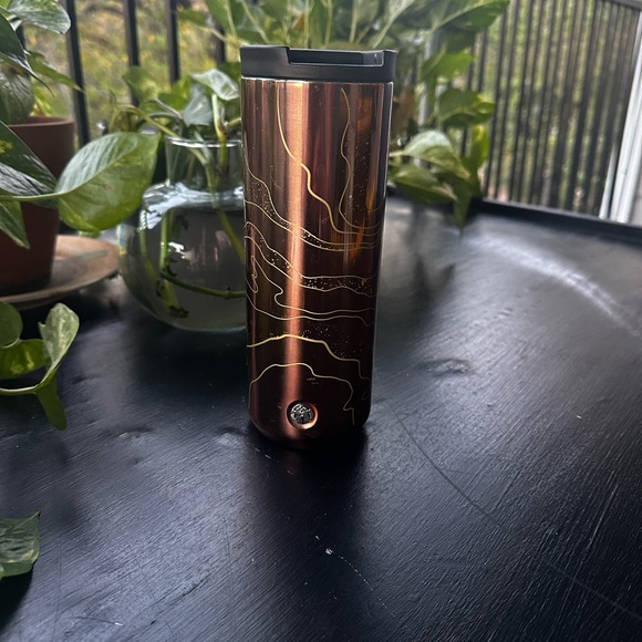 Starbucks | Kitchen | 28 Starbucks Copper Travel Mug With Gold Accents ...